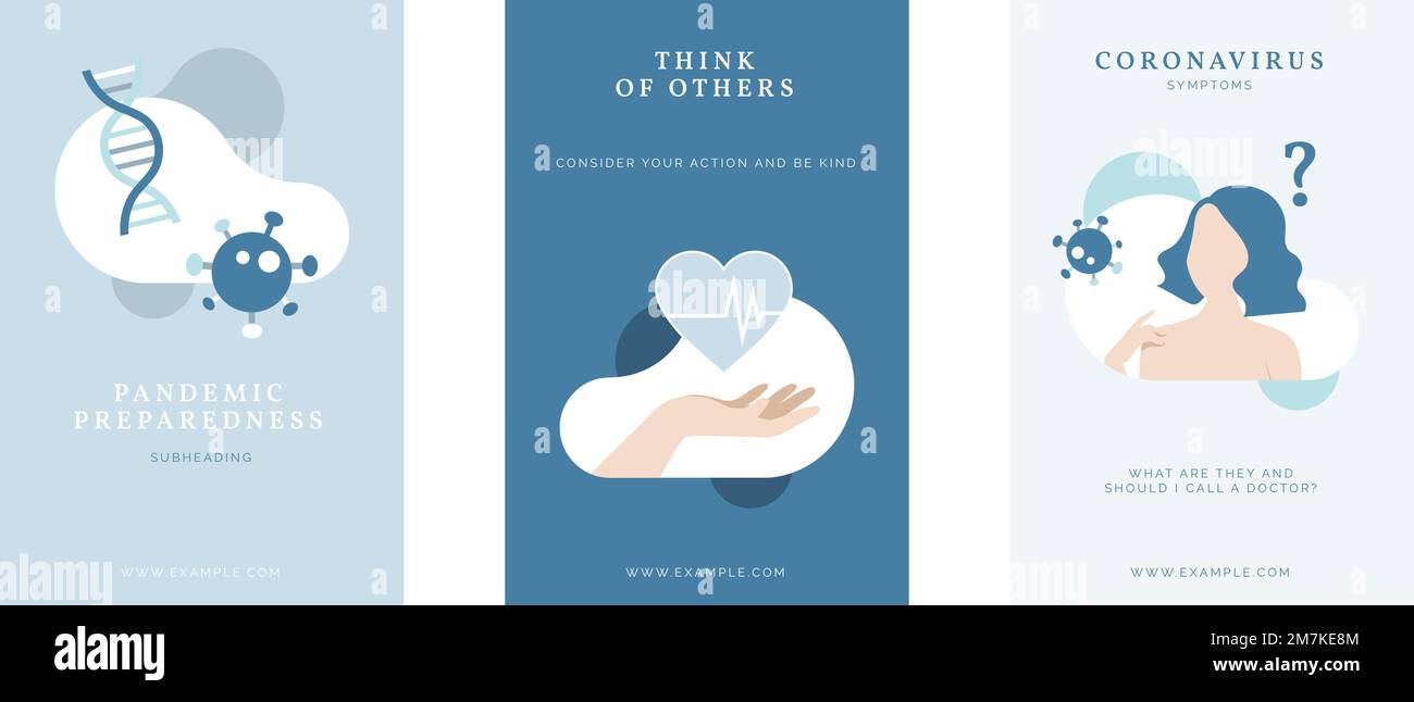 Coronavirus awareness message poster set vector Stock Vector Image ...