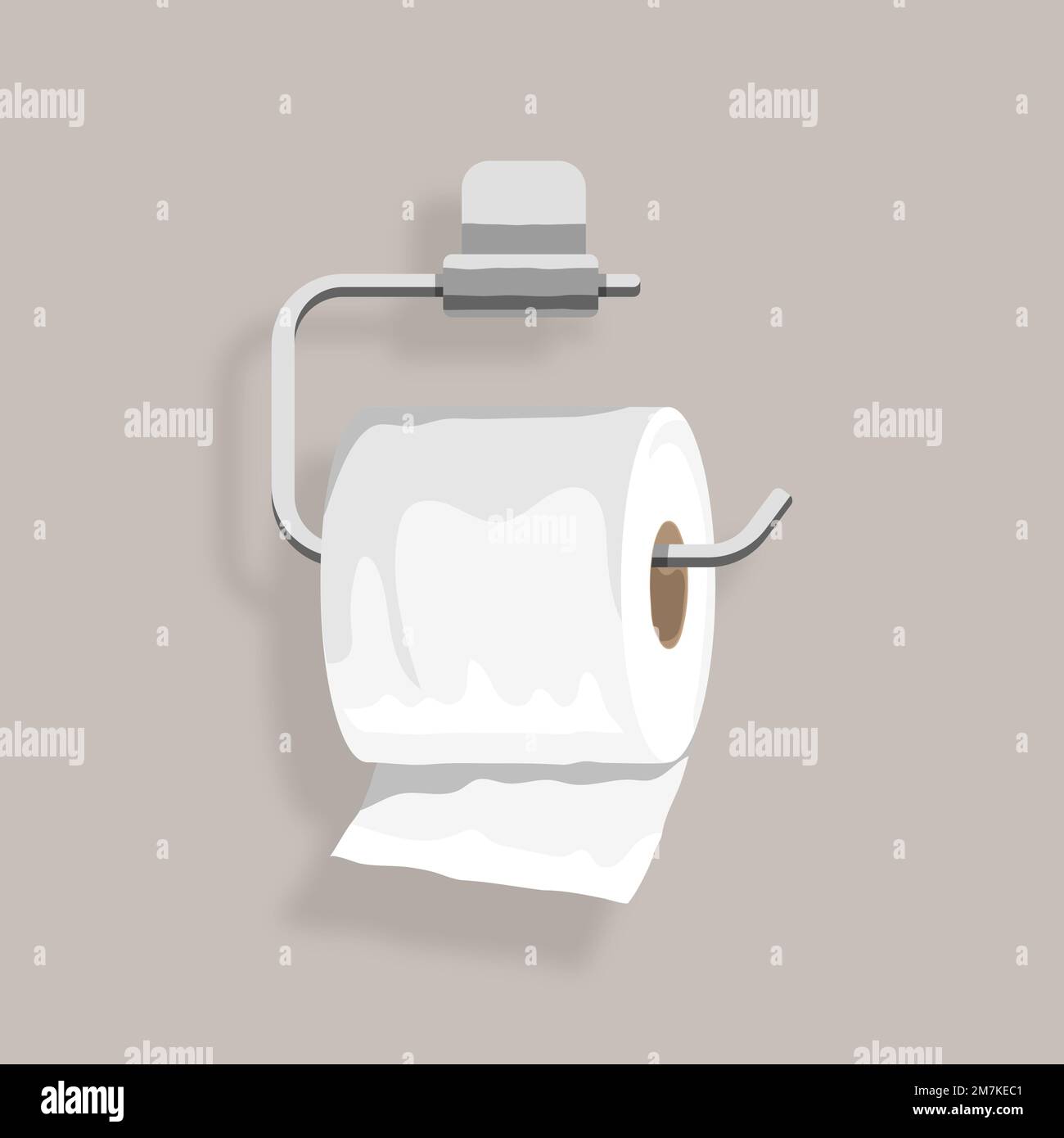 Toilet tissue hanging on a holder element vector Stock Vector Image ...
