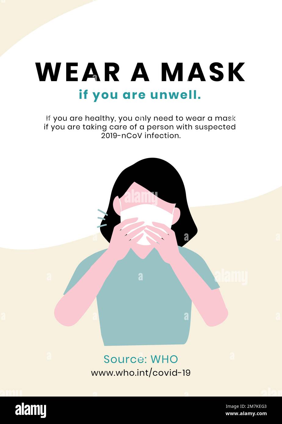 When to wear a mask recommendation covid-19 awareness vector Stock ...