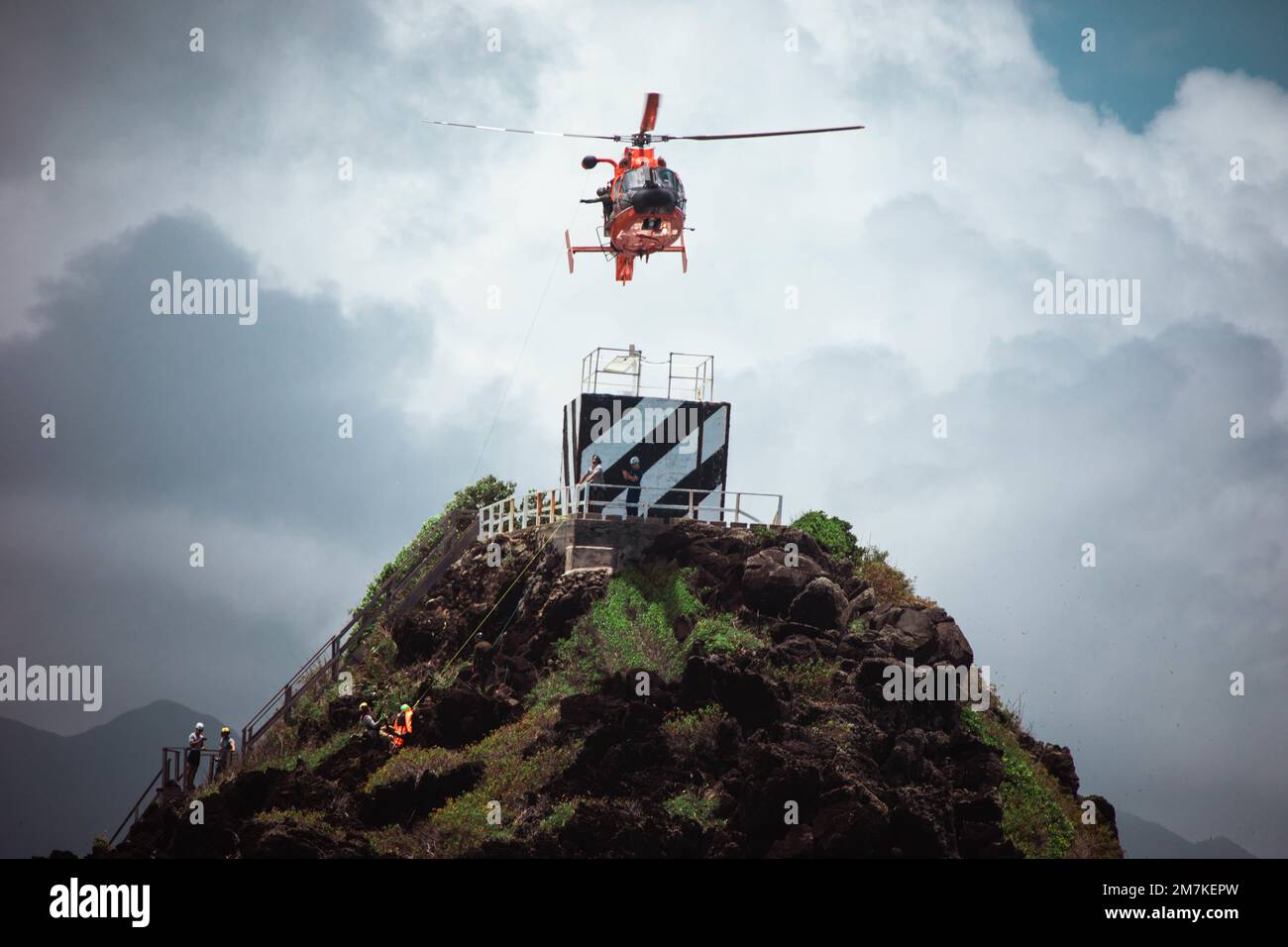 U. S. Coast Guardsmen with Coast Guard Air Station Barbers Point ...