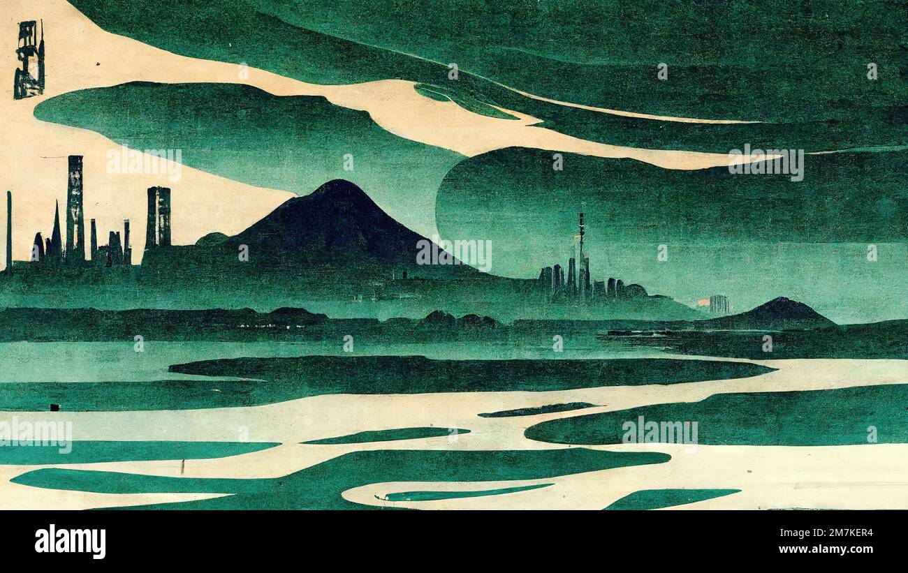 Japanese ukiyo e backdrop hi-res stock photography and images - Alamy