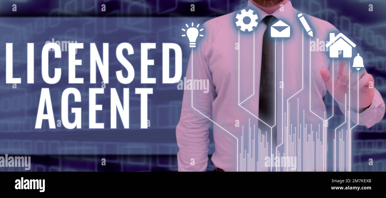 Text showing inspiration Licensed Agent. Business overview Authorized ...