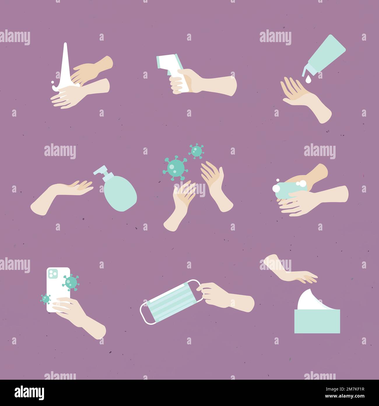 Virus spread prevention design element set vector Stock Vector Image ...