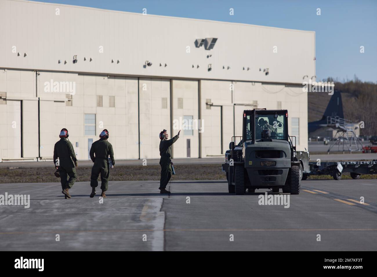 U.S. Marines with Marine Aerial Refueler Transport Squadron 152 meet ...