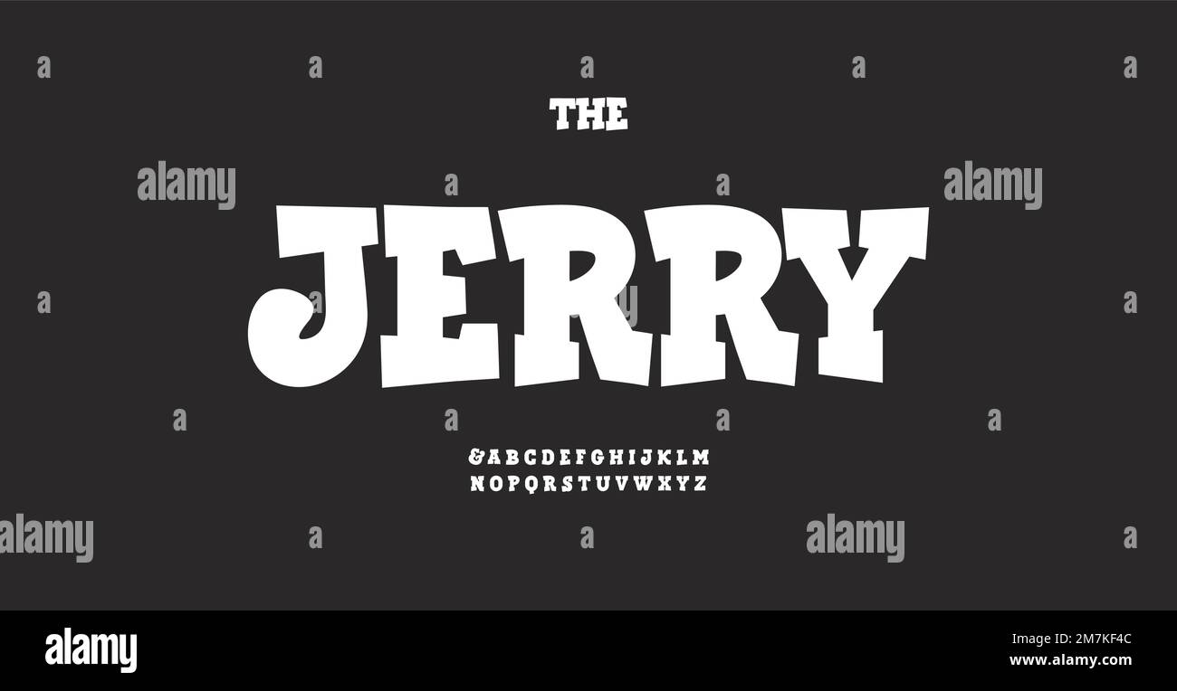 Cartoon thick funny font for headlines, funny text shirts, childish ...