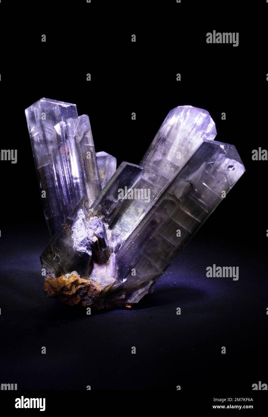 Rocks and Minerals, Gypsum crystal, laboratory sample Stock Photo - Alamy