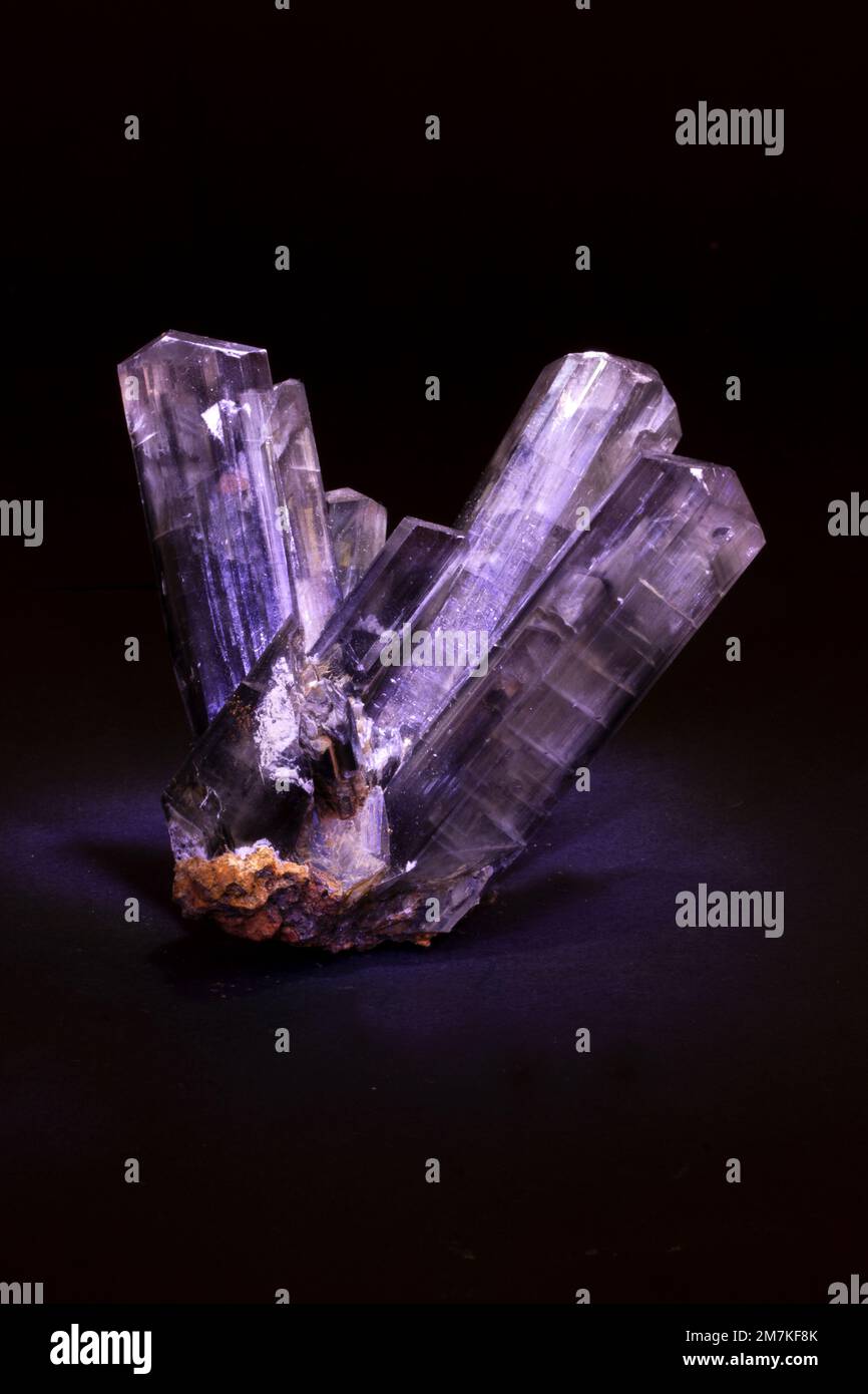 Rocks and Minerals, Gypsum crystal, laboratory sample Stock Photo - Alamy