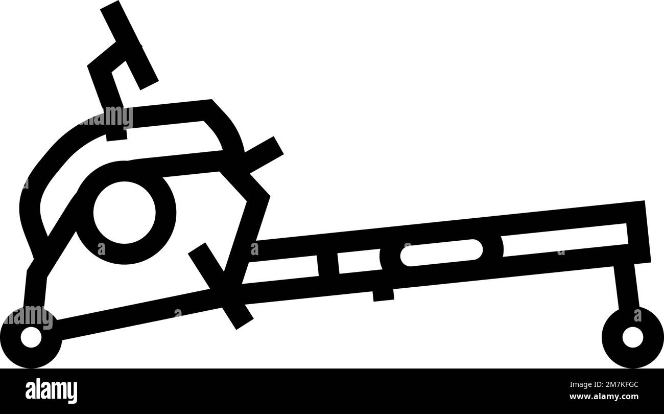 rowing machine fitness sport line icon vector illustration Stock Vector ...