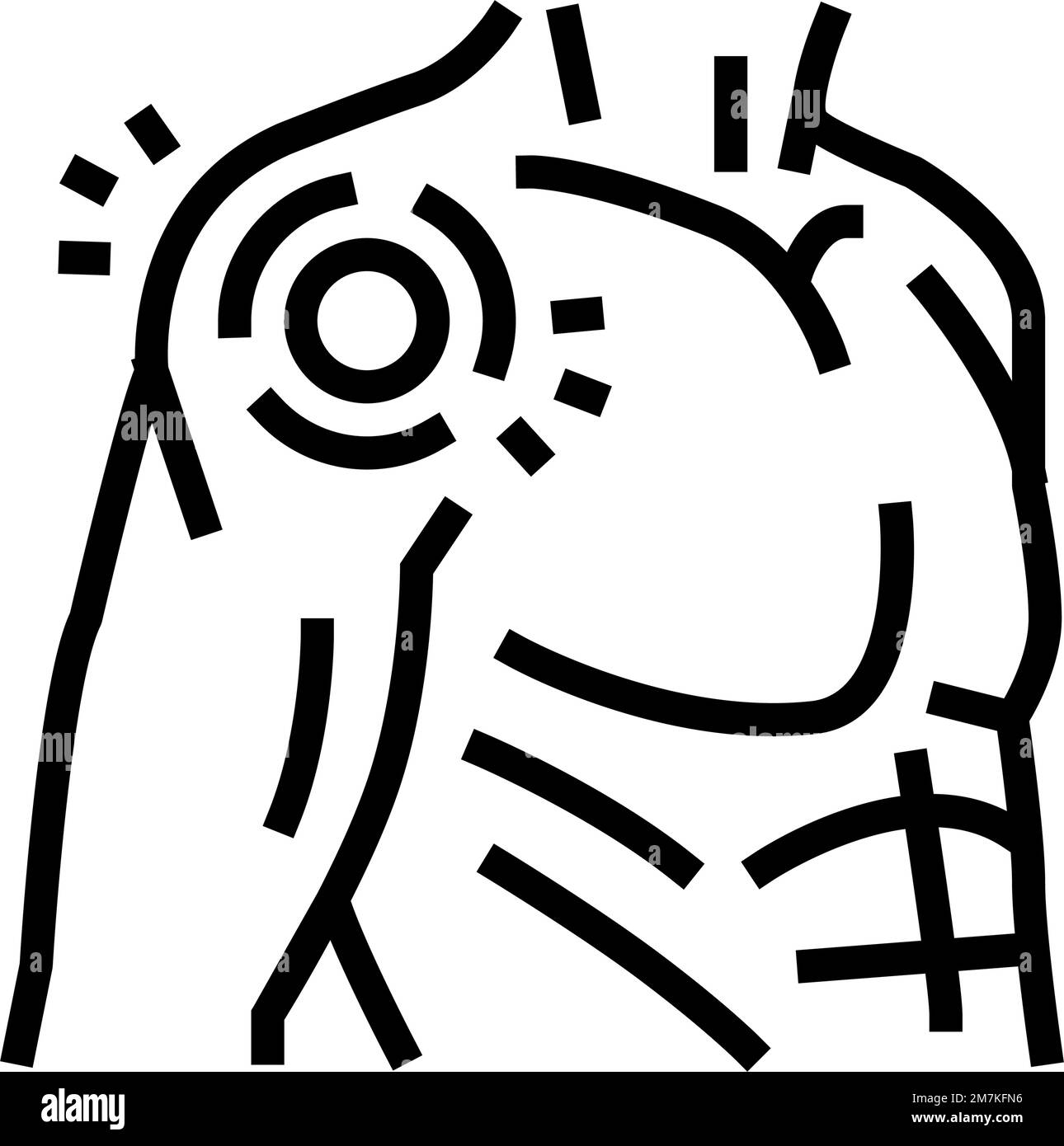 shoulder pain body ache line icon vector illustration Stock Vector ...