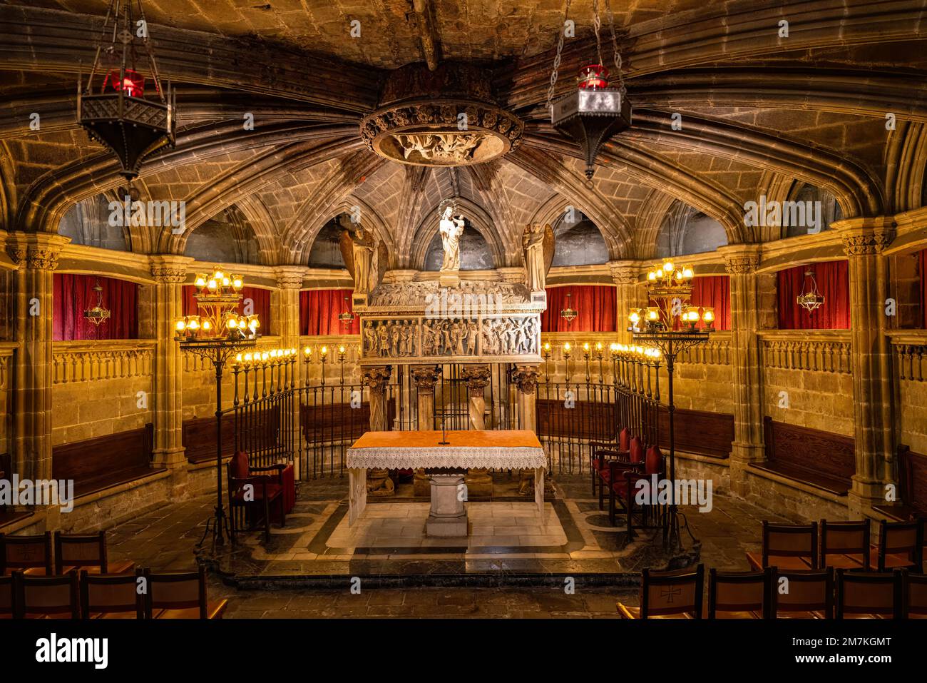 The interior part of the church in Barcelona, Spain Stock Photo - Alamy