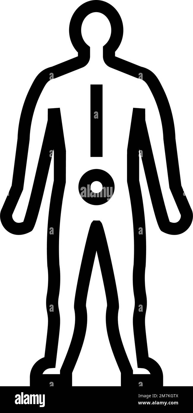 lower back pain body ache line icon vector illustration Stock Vector ...