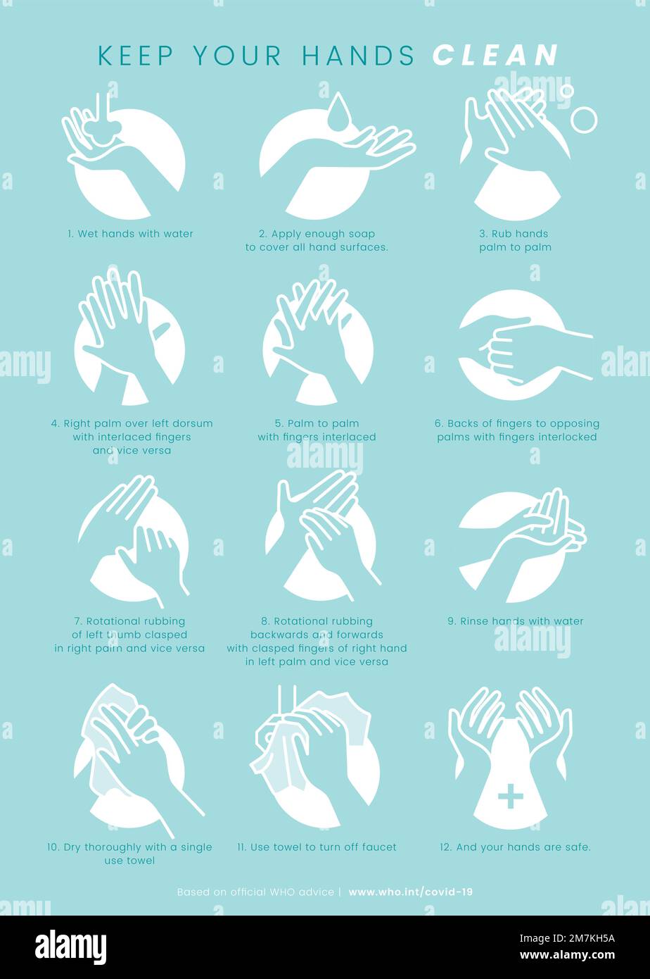 Keep your hands clean coronavirus protection template vector Stock ...