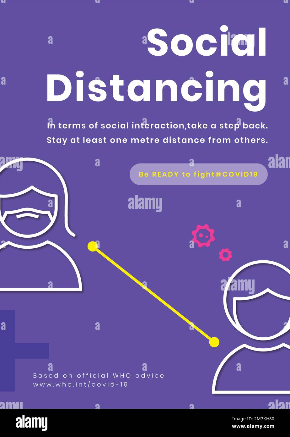 Coronavirus social distancing poster vector Stock Vector Image & Art ...