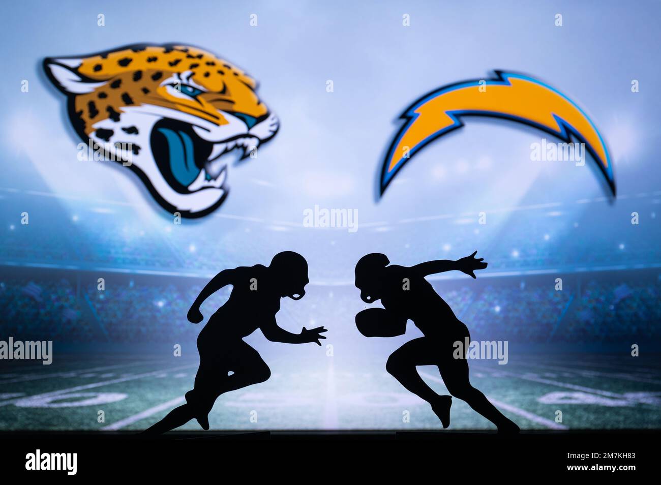 JACKSONVILLE, USA, JANUARY 10, 2023: Los Angeles Chargers vs ...