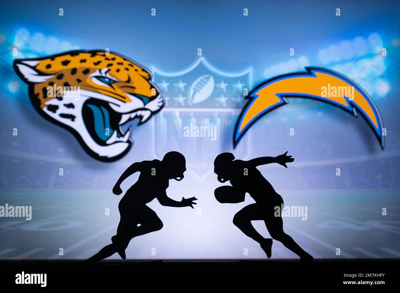 JACKSONVILLE, USA, JANUARY 10, 2023: Los Angeles Chargers vs ...