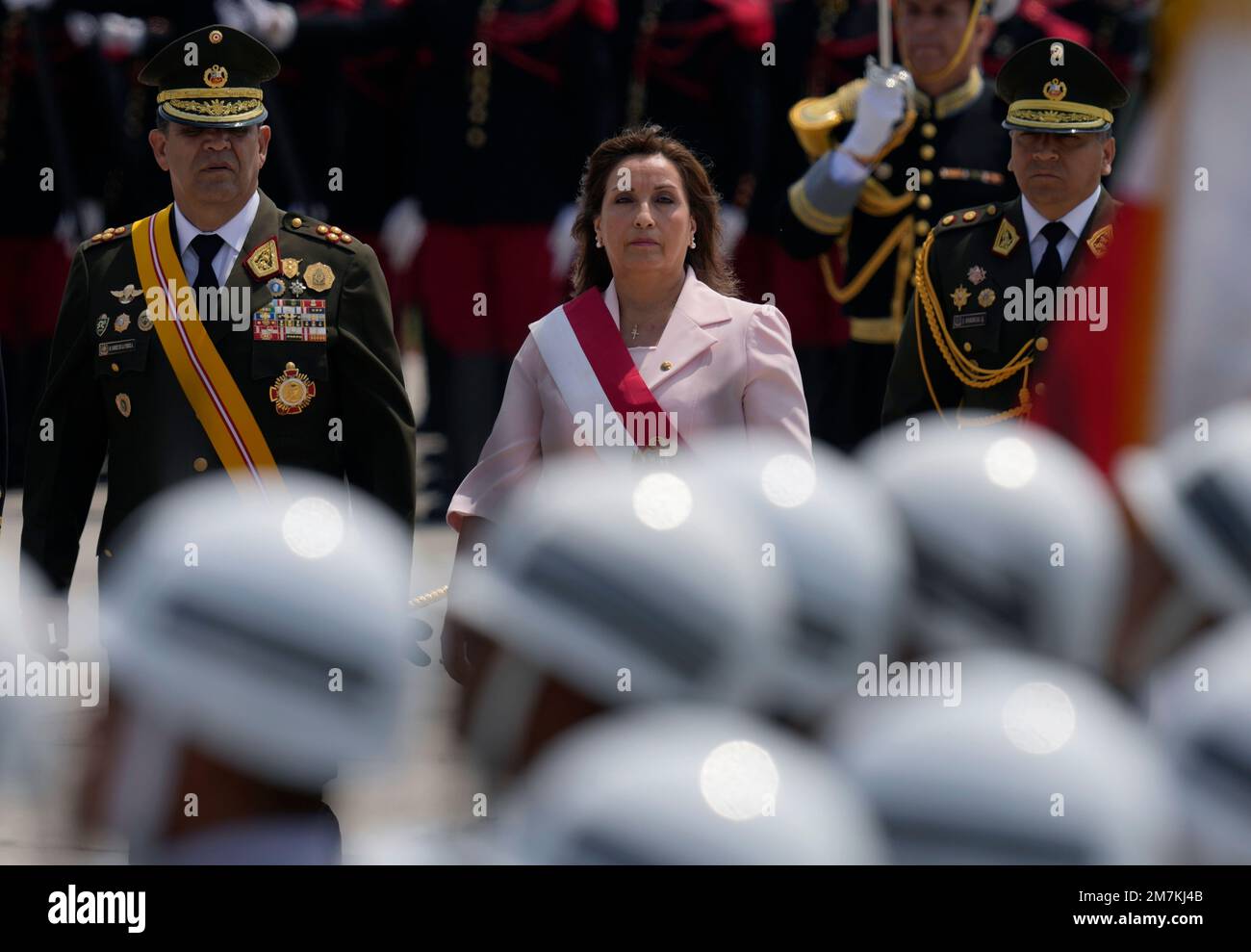 Peru's new President Dina Boluarte attends a ceremony marking Army Day ...