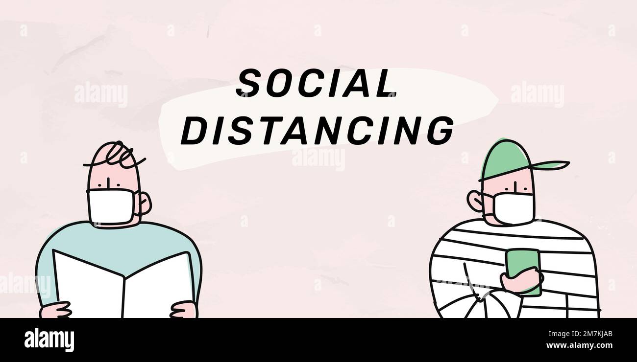 Social distancing coronavirus pandemic social template vector Stock ...