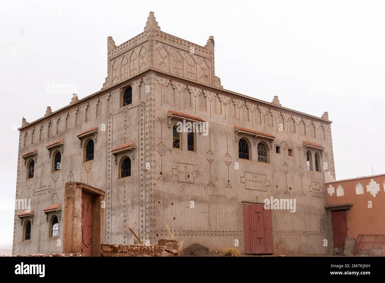 A beautiful old building with ornamented walls in Morocco against the ...