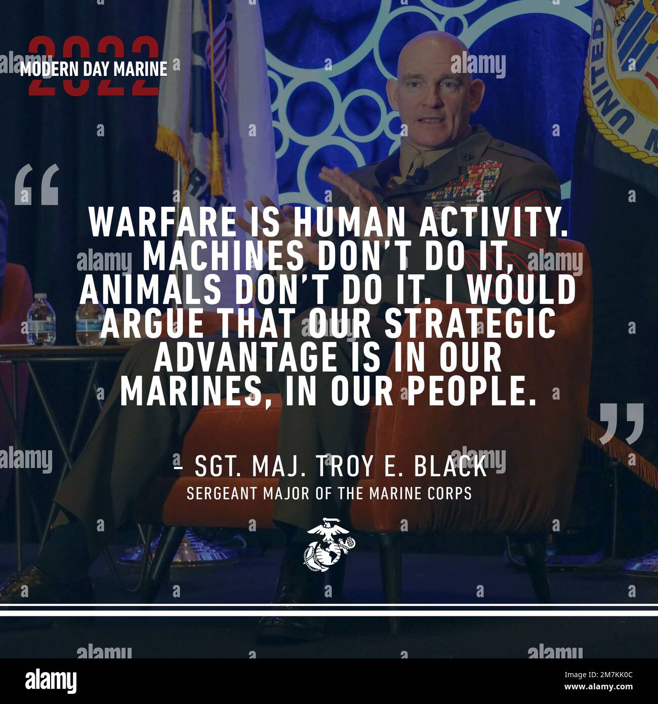 Sergeant Major of the Marine Corps, Sergeant Major Troy E. Black, gives ...