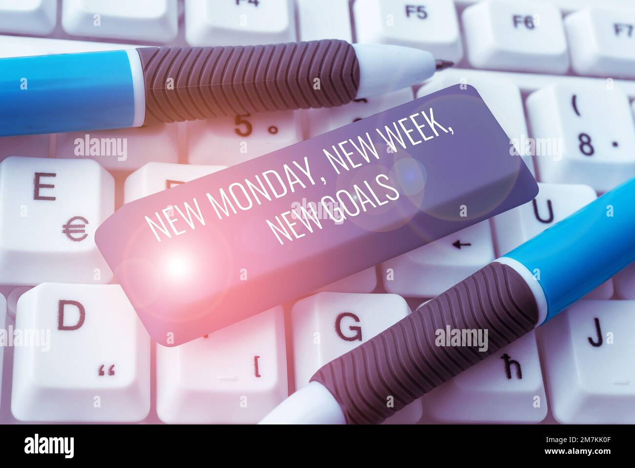 Hand writing sign New Monday, New Week, New Goals. Concept meaning ...