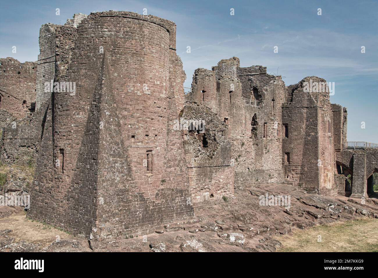 The walls of Goodrich castle Herefordshire England Stock Photo - Alamy
