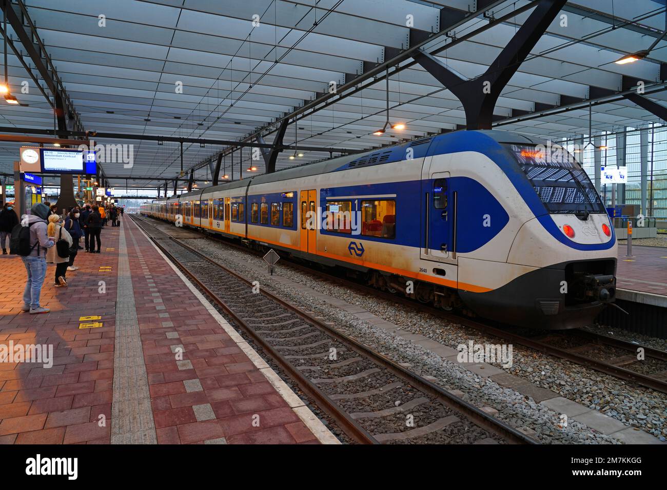 ROTTERDAM, NETHERLANDS -15 NOV 2021- View of trains at the Rotterdam ...