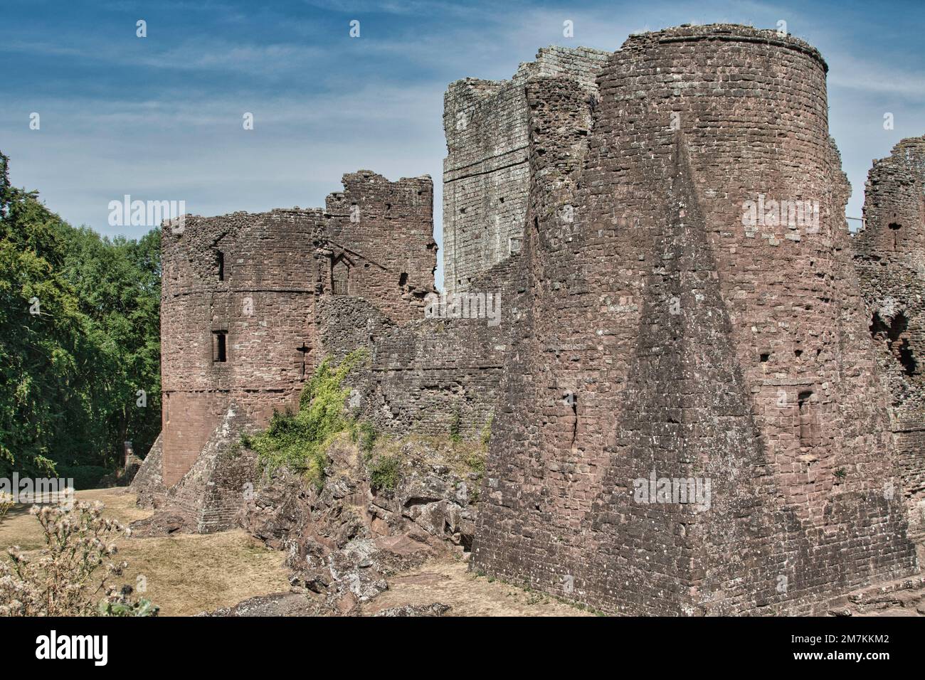 Goodrich castle ramparts in Herefordshire England Stock Photo - Alamy
