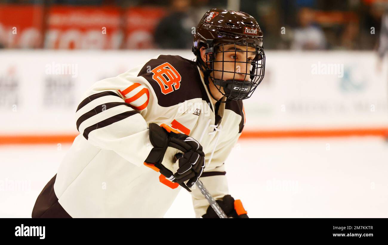 Bowling Green forward Nathan Burke (10) skates against the Lake ...