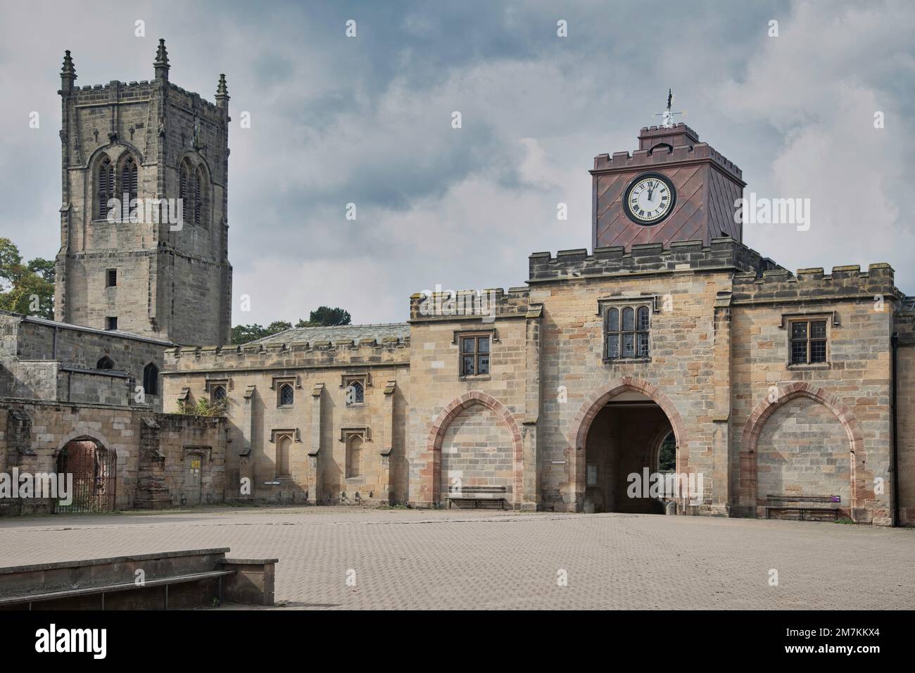 Inner courtyard at Elvaston castle Derbyshire England Stock Photo - Alamy