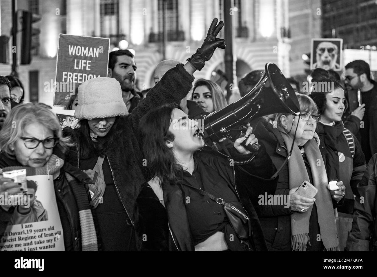 British Iranians protesting in London against the oppressive regime in ...
