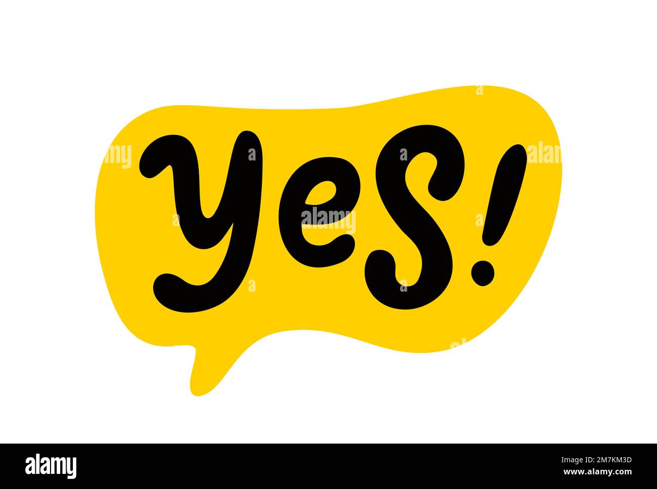 Yes word text on talk shape. Vector illustration speech bubble Stock ...