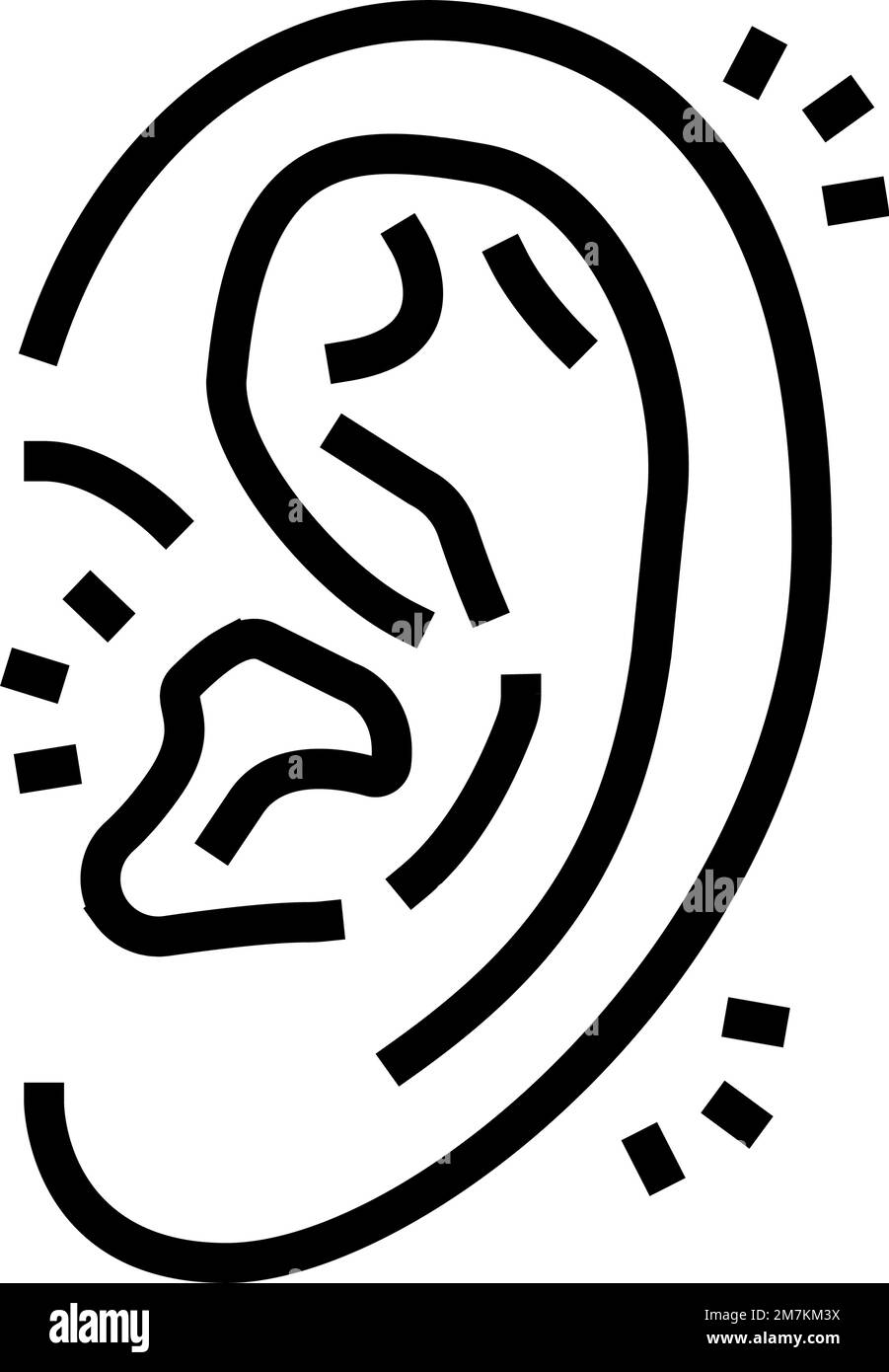 ear pain body ache line icon vector illustration Stock Vector Image ...