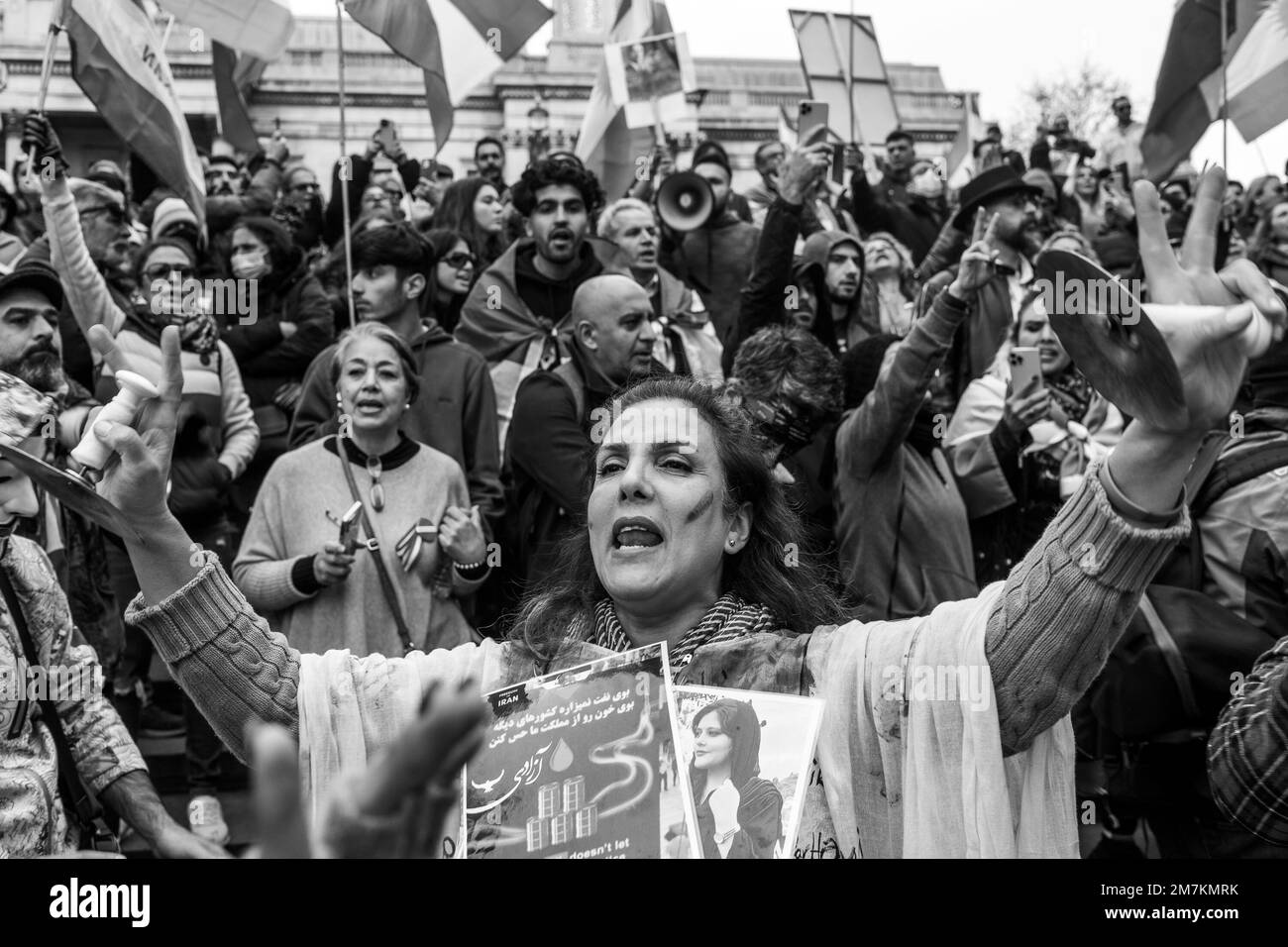 British Iranians protesting in London against the oppressive regime in ...