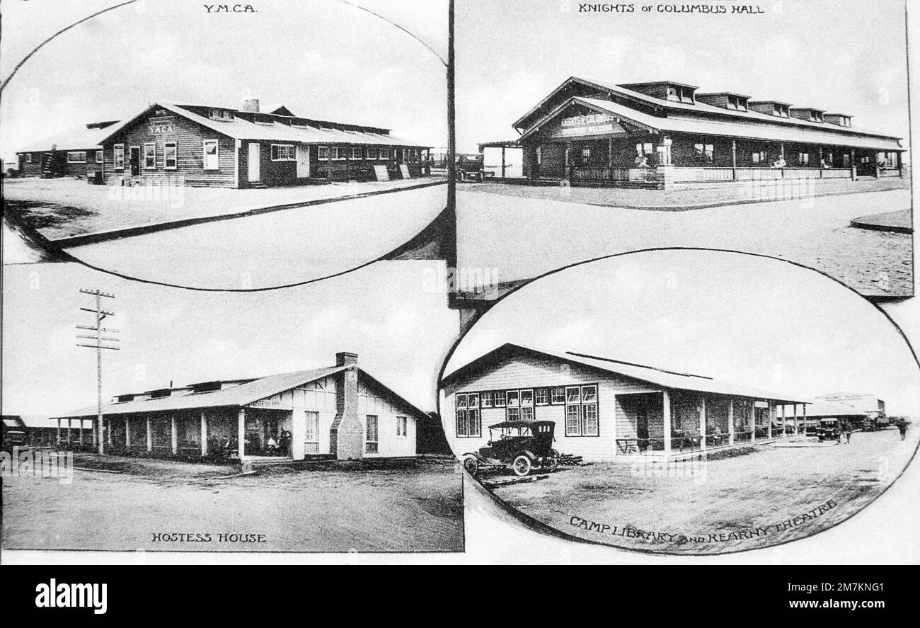 Composite shot of four buildings at Camp Kearny, California (CA). The ...