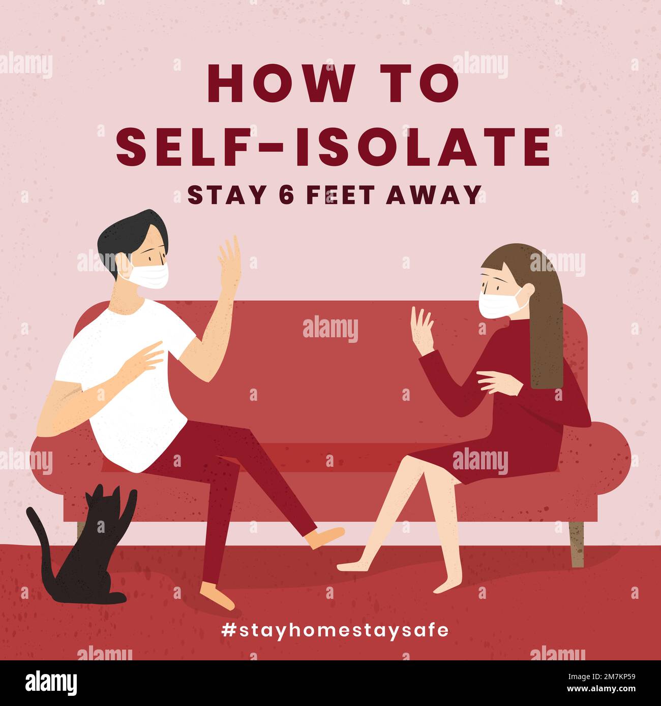 How to self-isolate during coronavirus pandemic social template vector ...