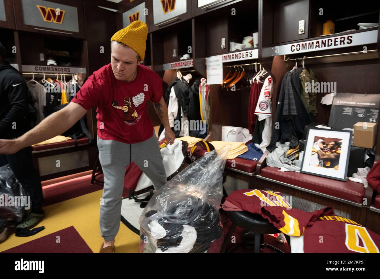 Washington Commanders quarterback Taylor Heinicke packs his personal ...