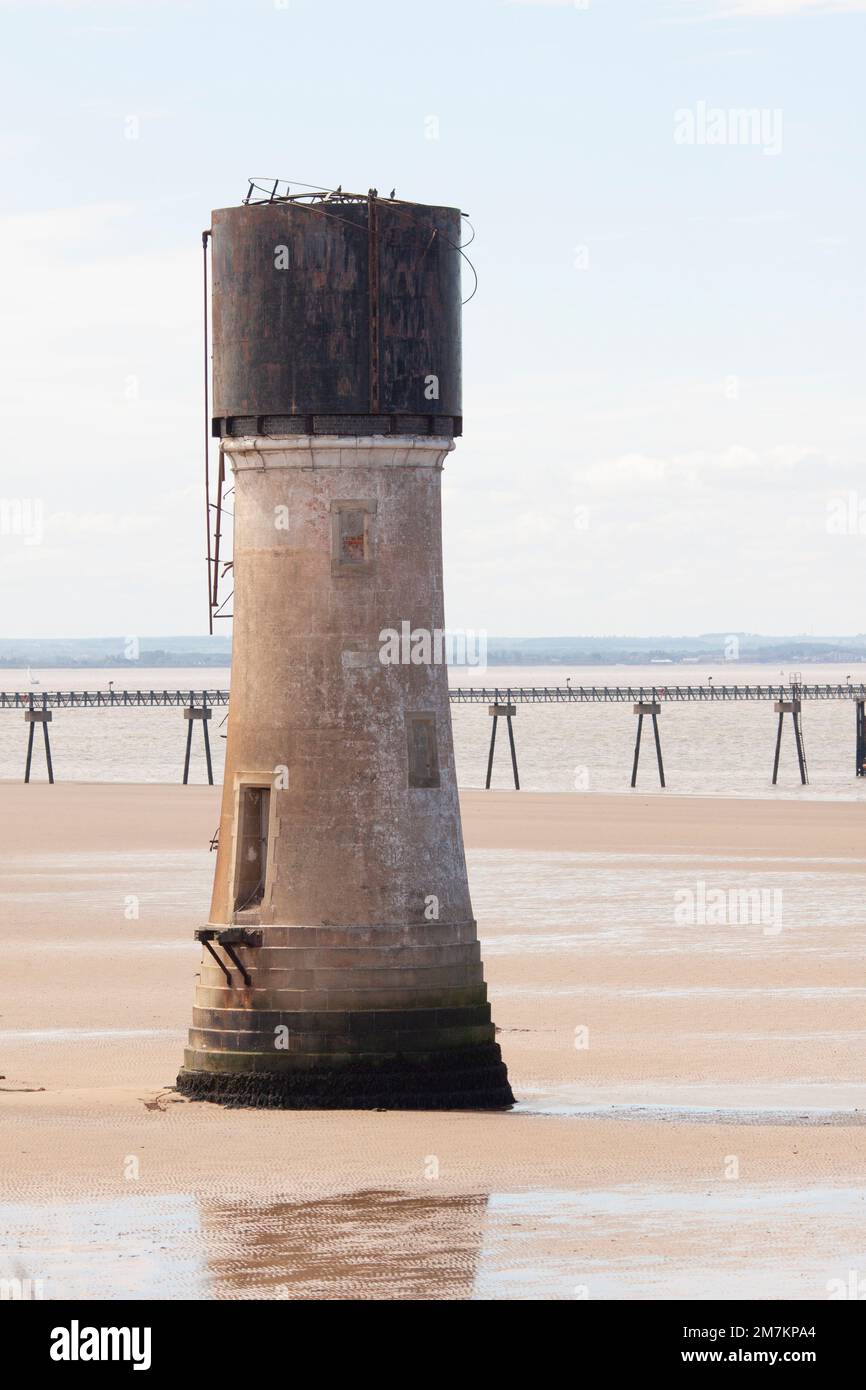 Maritime beacon at Spurn Head near Hull England Stock Photo - Alamy