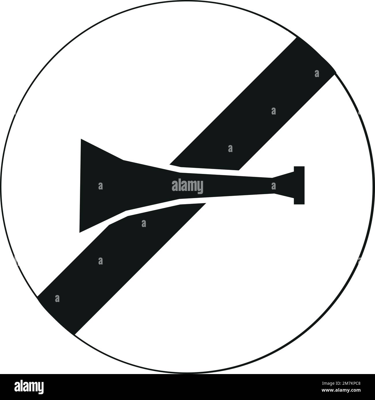 French road sign: End of forbidden sound signals Stock Vector Image ...