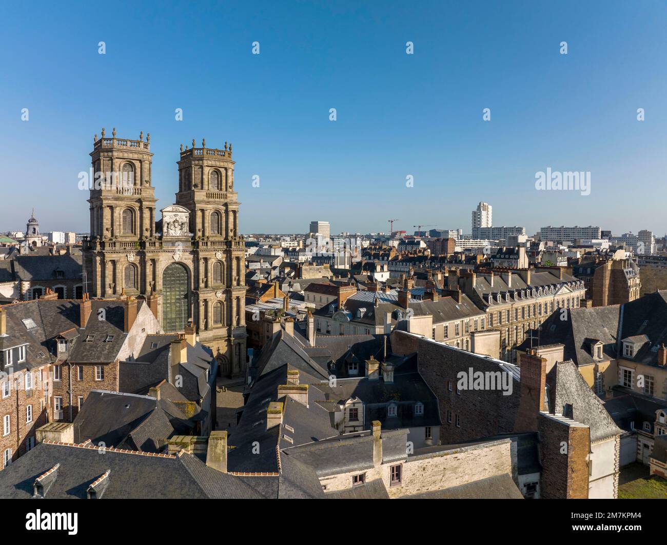 Rennes (Brittany, north-western France): aerial view of St Peter's ...