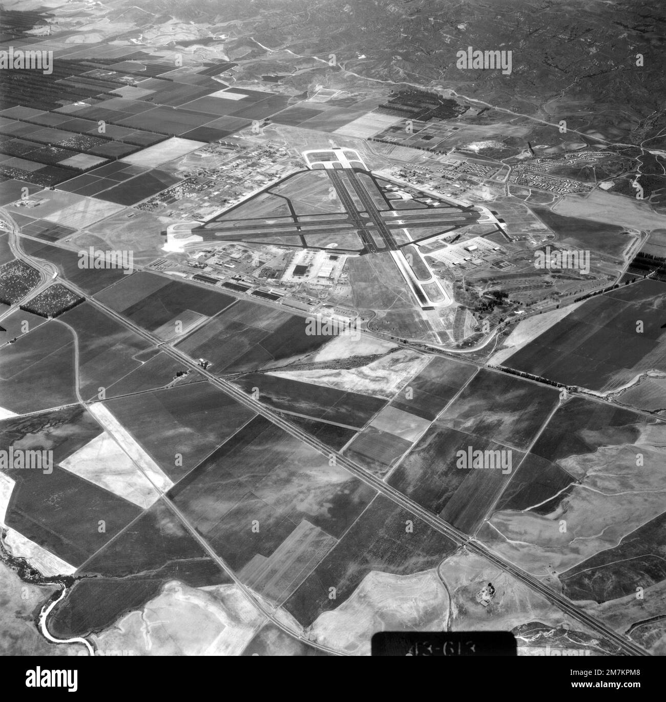 An aerial view of Marine Corps Air Station, El Toro, California. Base ...