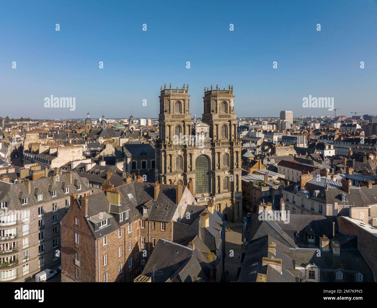 Rennes (Brittany, north-western France): aerial view of St Peter's ...