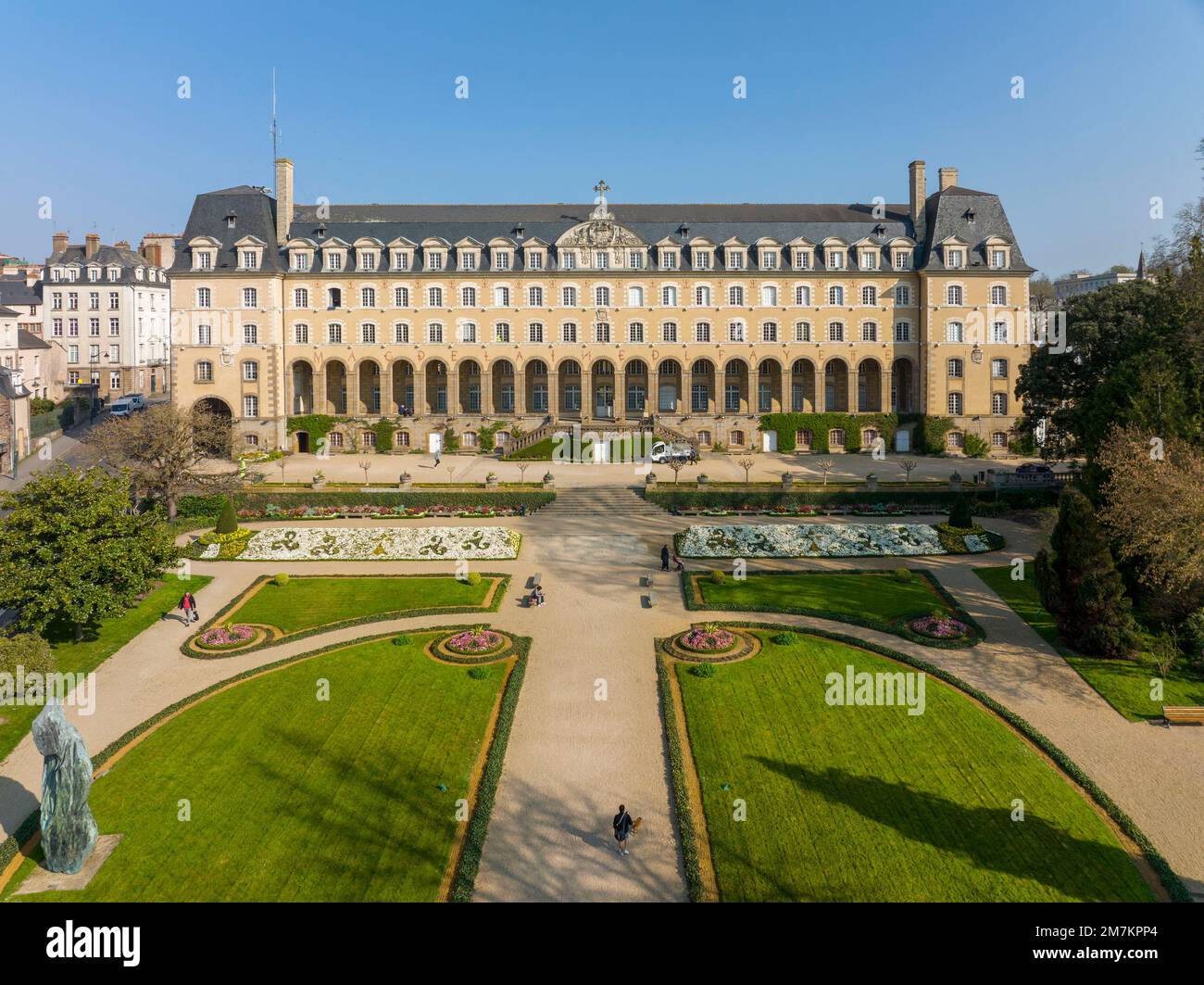 Rennes (Brittany, north-western France): aerial view of the historic ...
