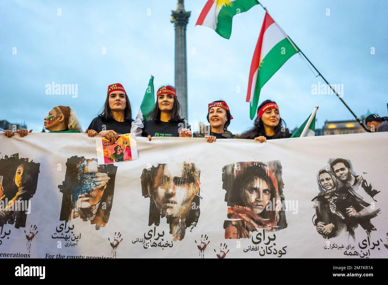 British Iranians protesting in London against the oppressive regime in ...