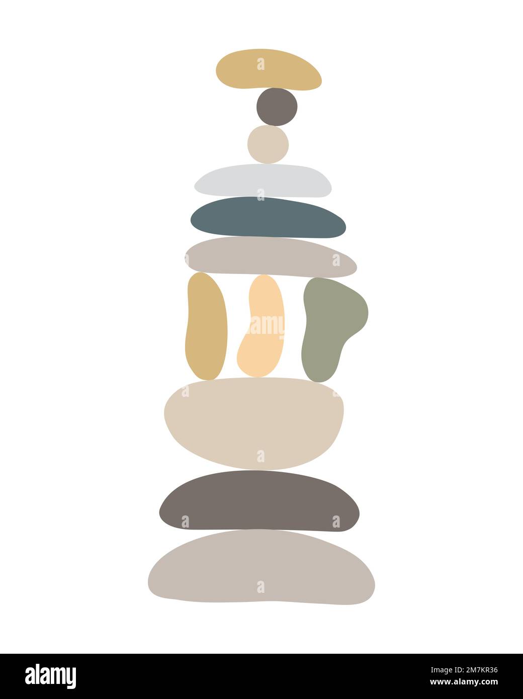 Zen stones cairns simple abstract flat style vector illustration, relax ...