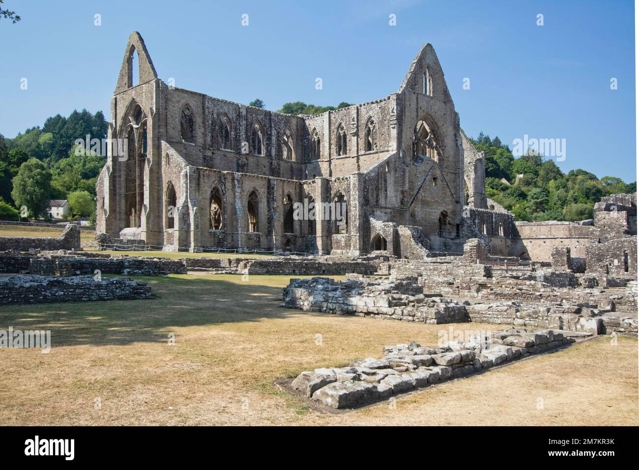 View of Tintern Abbey ruins Monmouthshire Wales Stock Photo - Alamy