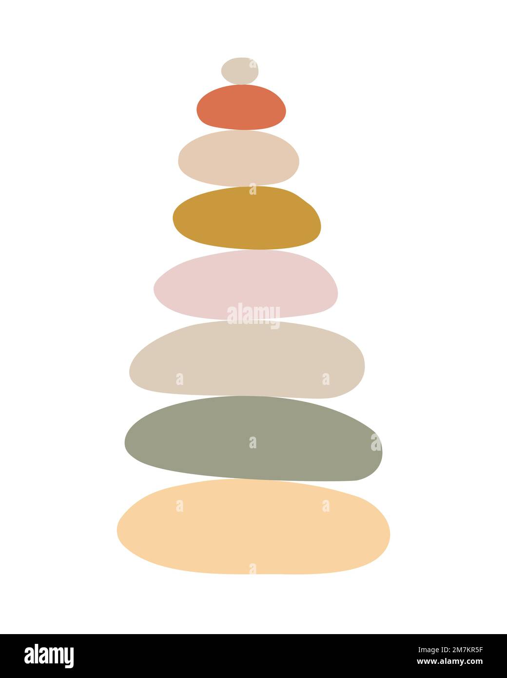 Zen stones cairns simple abstract flat style vector illustration, relax ...