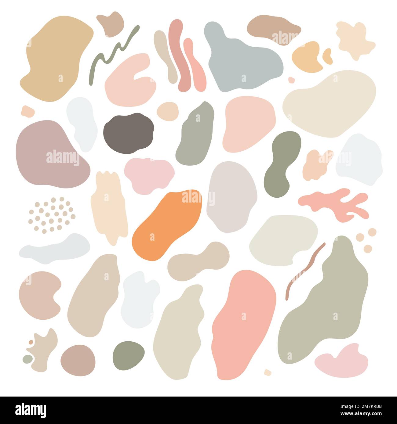 Abstract shapeless stains set vector illustration, cut out image ...