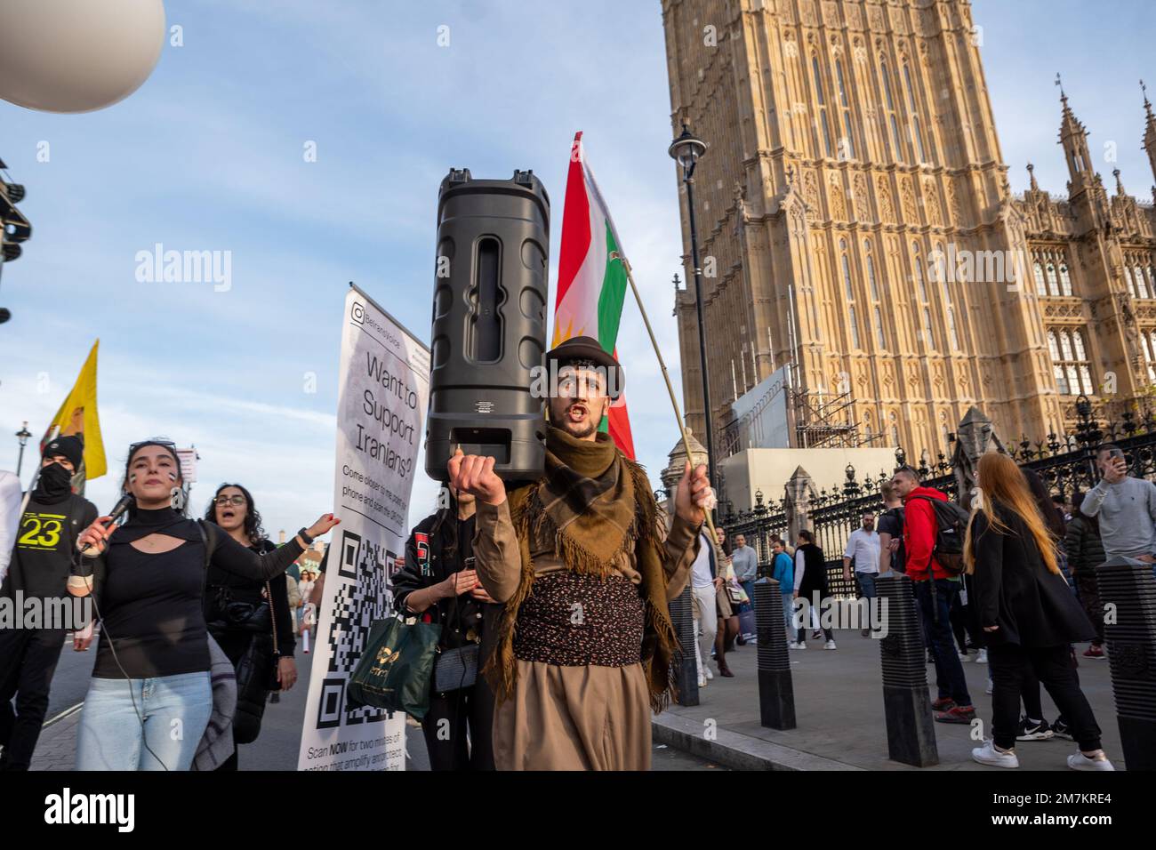 British Iranians protesting in London against the oppressive regime in ...