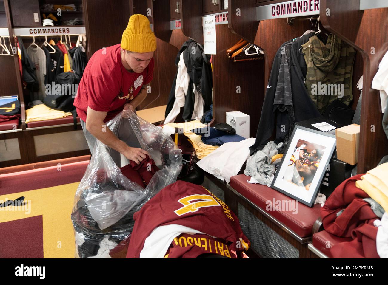 Washington Commanders quarterback Taylor Heinicke packs his personal ...