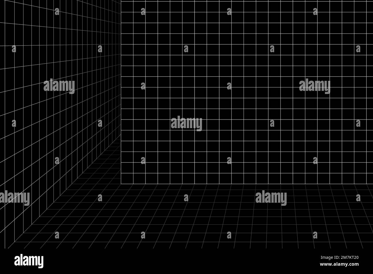 3D wireframe grid room background vector Stock Vector Image & Art - Alamy